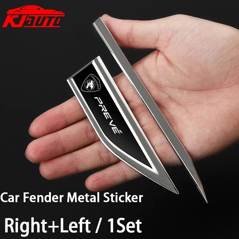Car Stainless Steel Car Door Fender 3D Metal Side Logo Stickers（Left ...