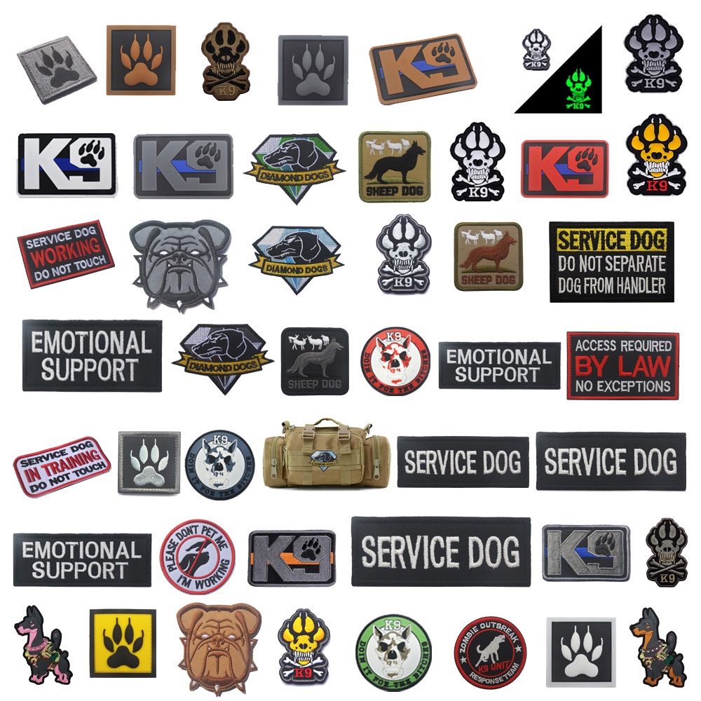 Pvc Velcro Patch Tactical Dog Series K9 Dog Paw Pattern Embroidered ...