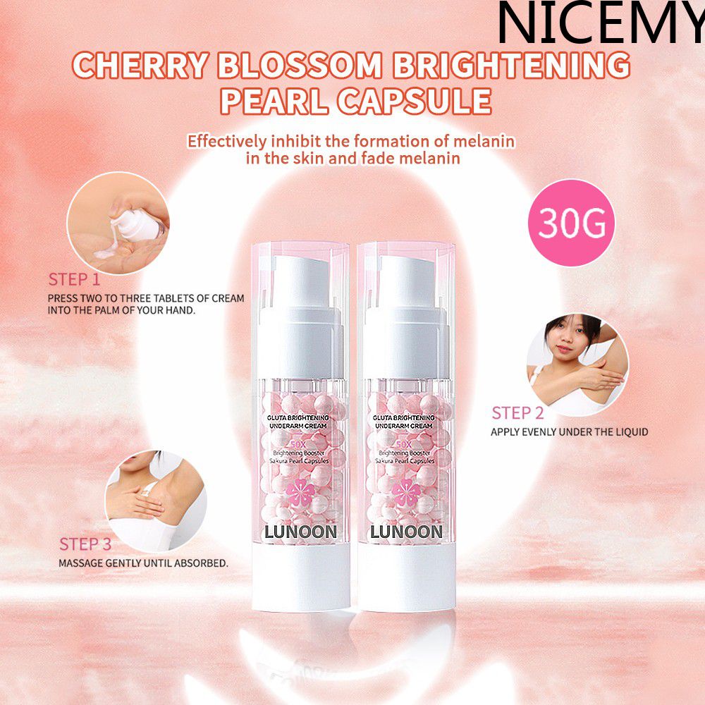 Lunoon Sakura Underarm Whitening Cream Body Lotion Pearl Capsules ...