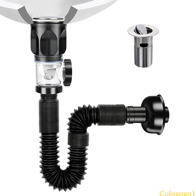 Cologogo1 Washbasin Drainer with Flexible Drain Down Hose Popup Filter ...