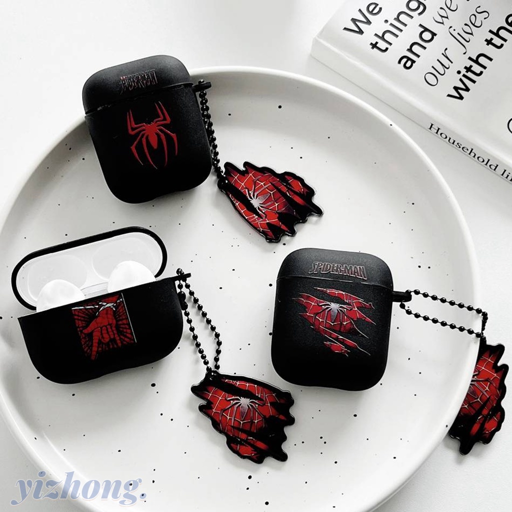 Casing For Airpods Pro 2 3 1 Cool Spider-Man Pattern Matte Black Soft ...