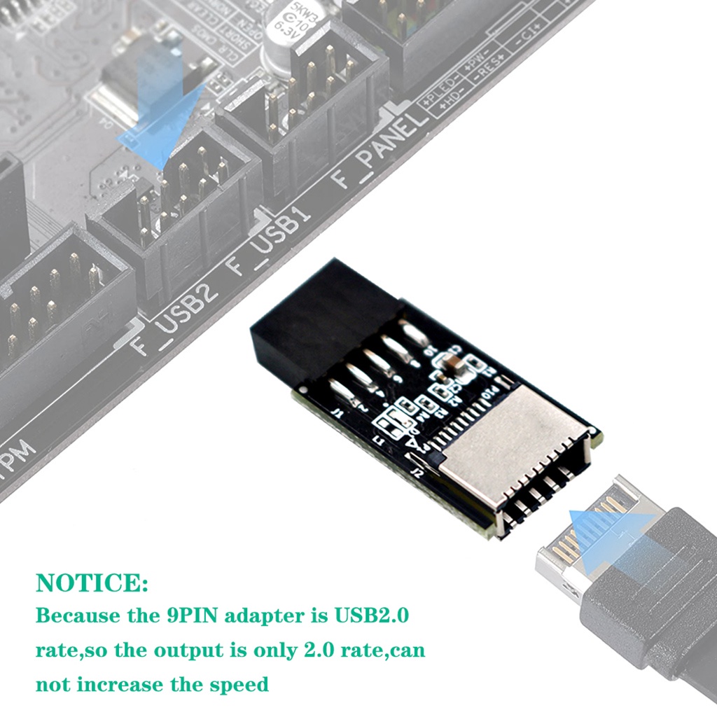 JMT New Version USB 3.1 Front Panel Socket Key-A Type-E to USB 2.0 9Pin ...