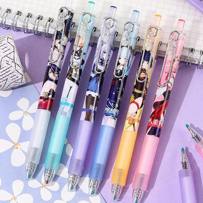 12Pcs/Box Game Genshin Impact Cartoon Stationery Gel Pen Xiao Jean ...