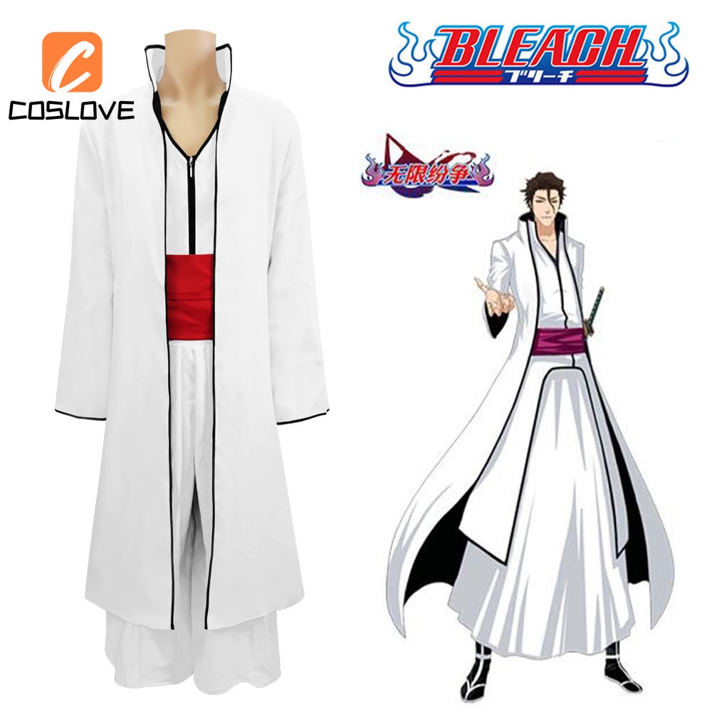 Anime BLEACH Aizen Sousuke Cosplay Full Set Costume Suit For Man White ...