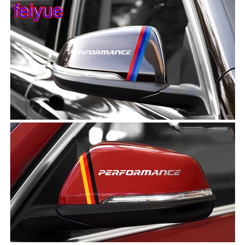 2 Car Rearview Mirror Stickers For bmw E46 E60 E87 E90 F10 F20 F21 F30 ...