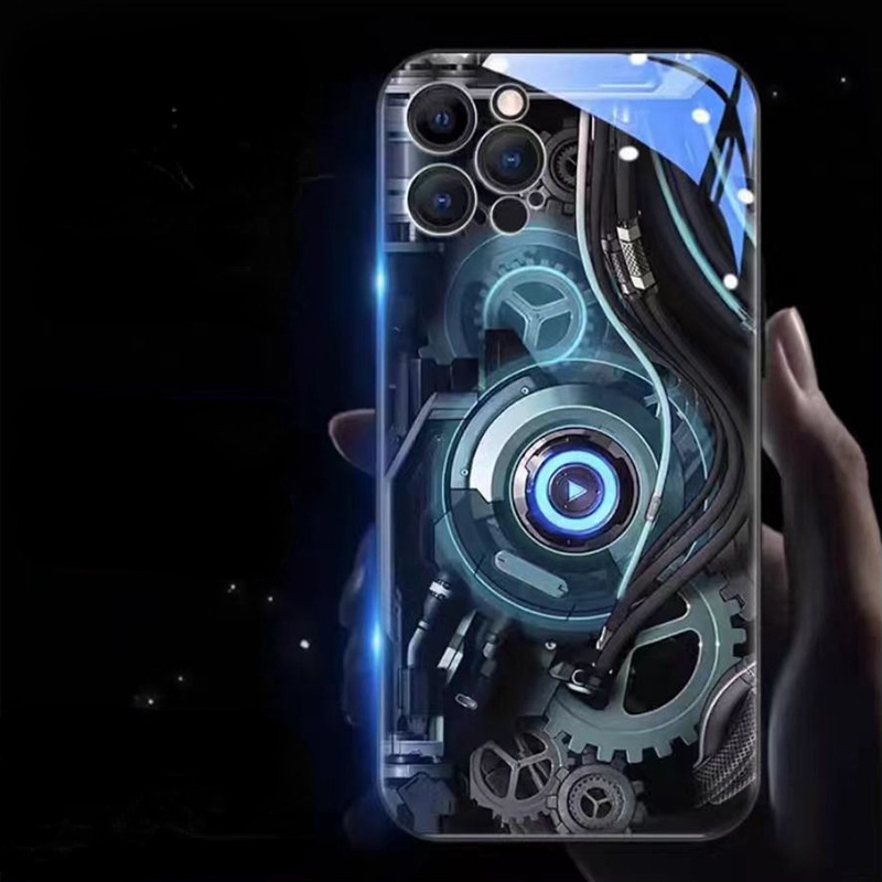 MG Cool mecha Luxury high-end glass LED light glow phone case for ...