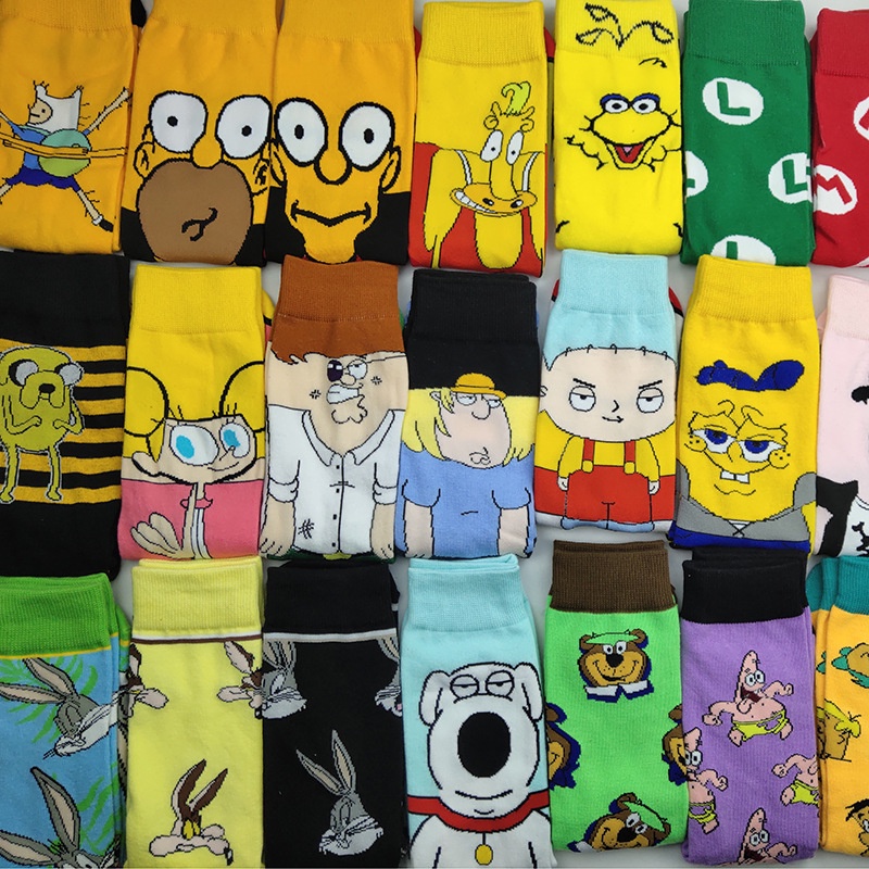 Cartoon Socks Characters Anime Male Basketball Hip Hop Personality High ...