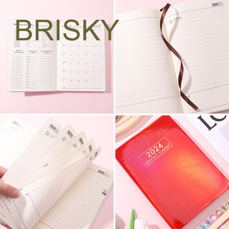 2024 a5 English schedule book laser colorful notebook daily index ...