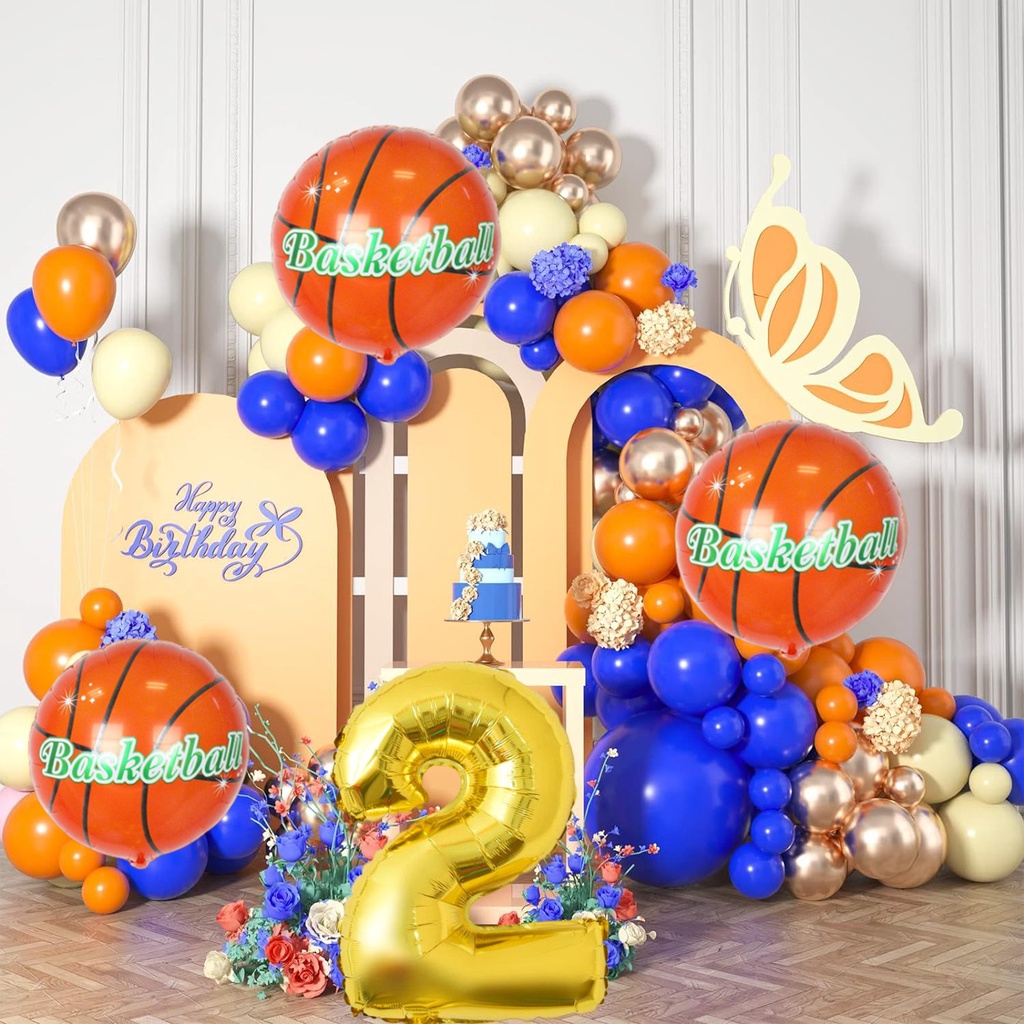 NBA Basketball Balloons Garland Arch Kit 18inch Roundball Foil Balloon ...