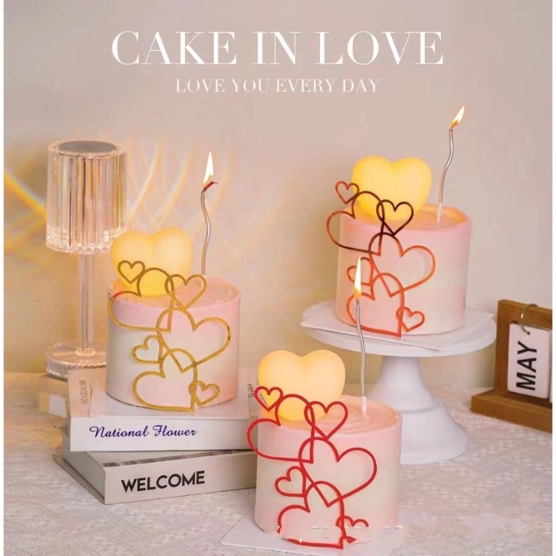 Acrylic plugin Valentine's Day cake decoration, love card insertion ...