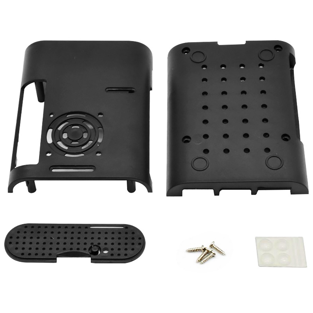 JMT For Raspberry Pi 5 Case Black ABS Shell Plastic Protection Box Active Cooler Heatsink With ...