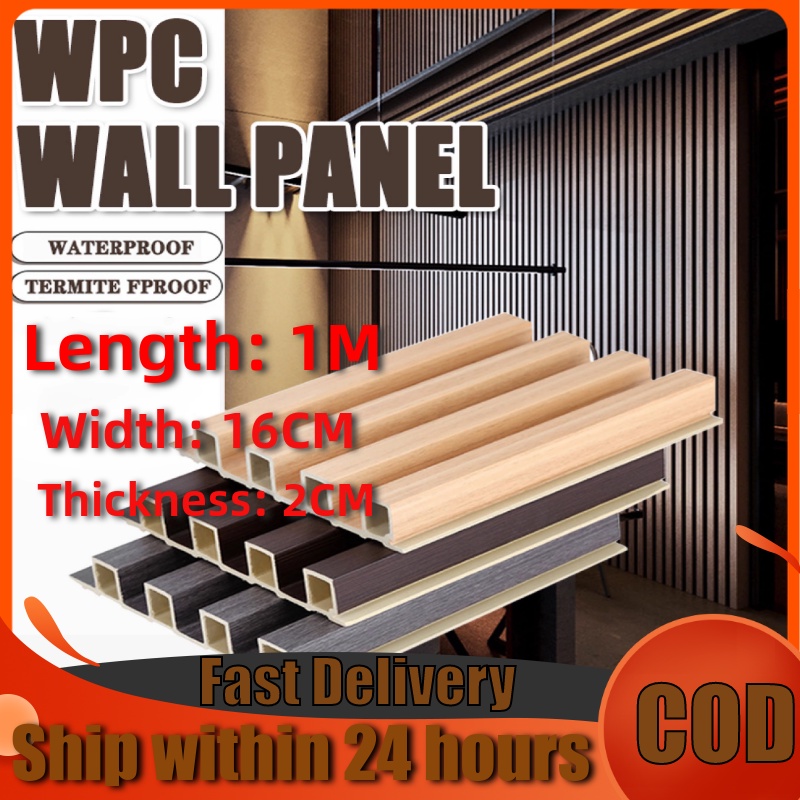 【COD】WPC Wood Wallpaper Sticker Waterproof Grille Design Ecological ...