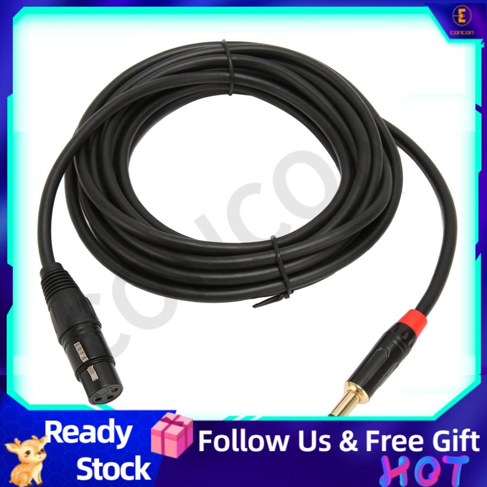 Concon XLR Female To 1/4in 6.35mm Cable Quarter Inch Jack Balanced Mic ...