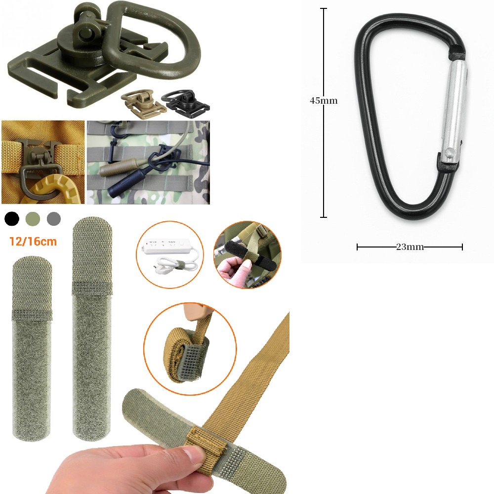 Outdoor carabiner D clip Molle webbing EDC connection shackle buckle ...
