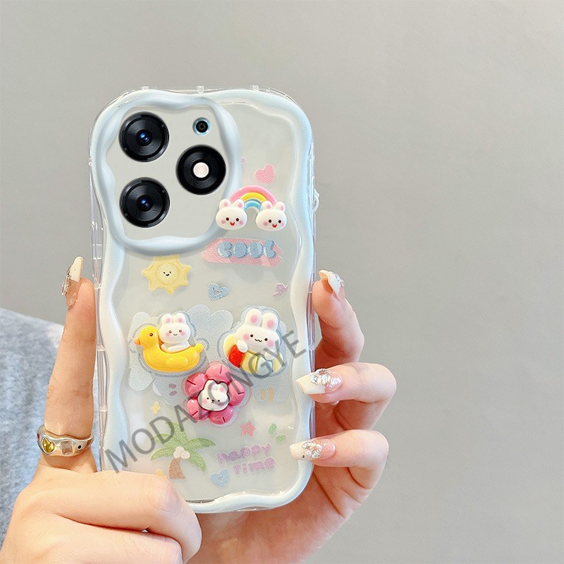 For Tecno Spark Go 2024 BG6 Case Luxury Water Wave Silicone Shockproof ...