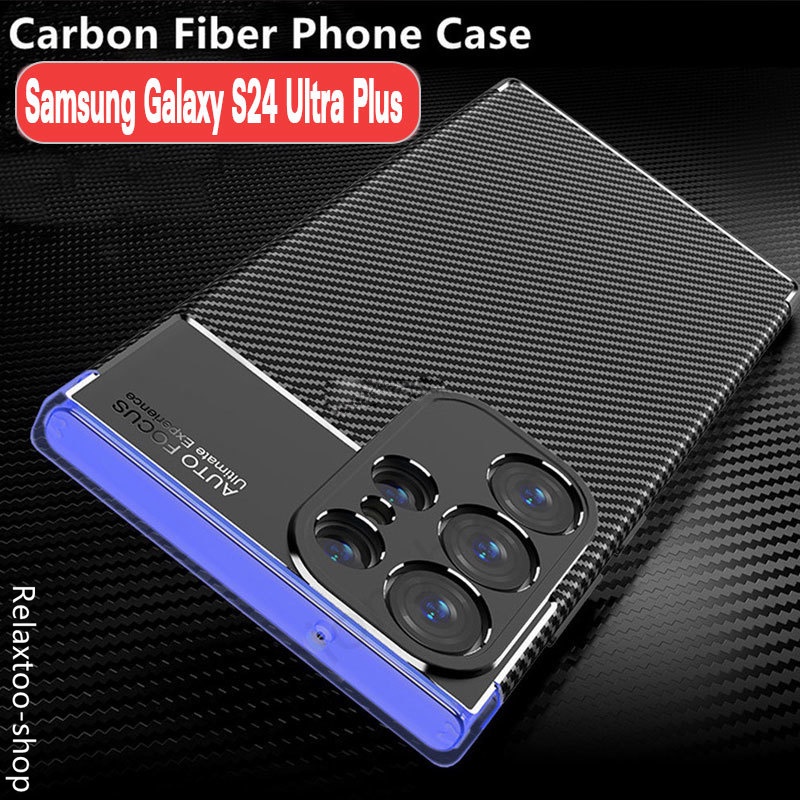 SamsungS24 Matte Carbon Fiber Pattern Casing For Samsung Galaxy S24 Ultra Plus FE S24+ S24Ultra ...