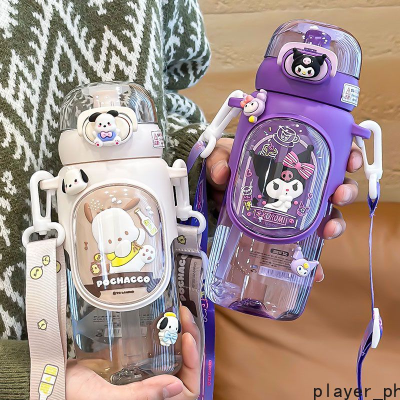 600ml Sanrio Water Cup Cute Cartoon Kuromi Cinnamoroll Water Kettle Large Capacity Water Cup ...