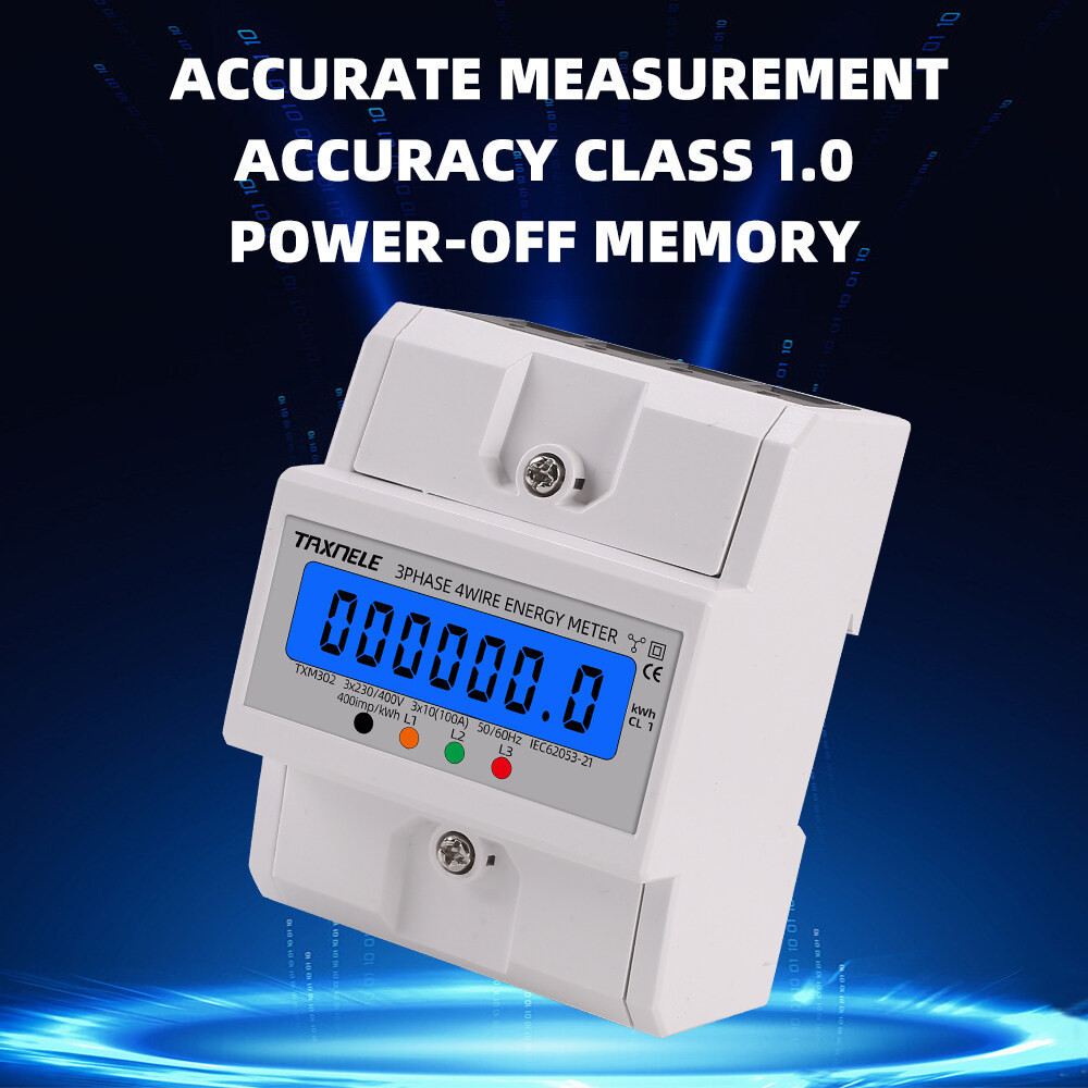 Din Rail 380V 3 Phase 4 Wire Electronic Watt Power Consumption Energy ...