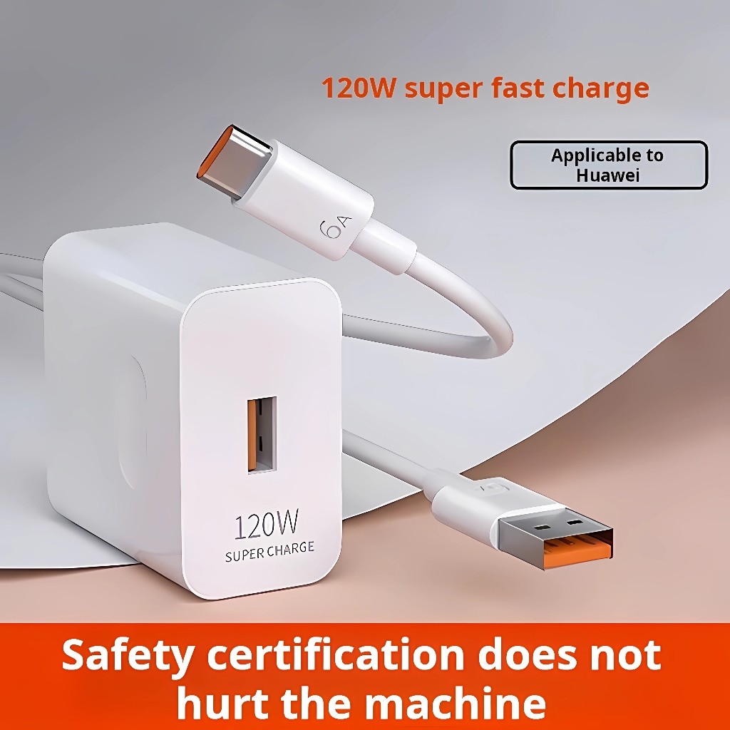 120W Super Fast Charging Adapter with 6A USB Cable Type-C Micro for ...