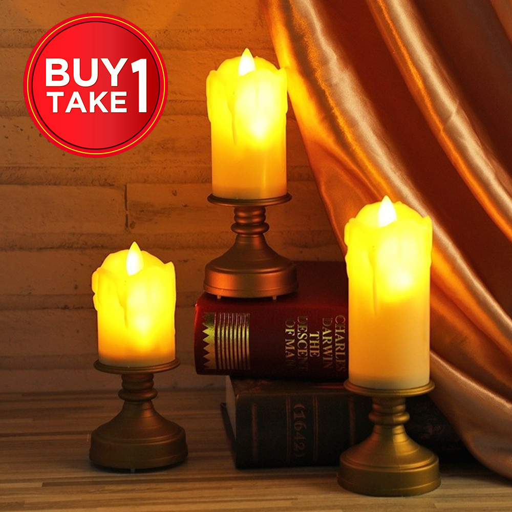 Celina Living BUY 1 TAKE 1 LED Flameless Plastic Swing Candle with Base ...