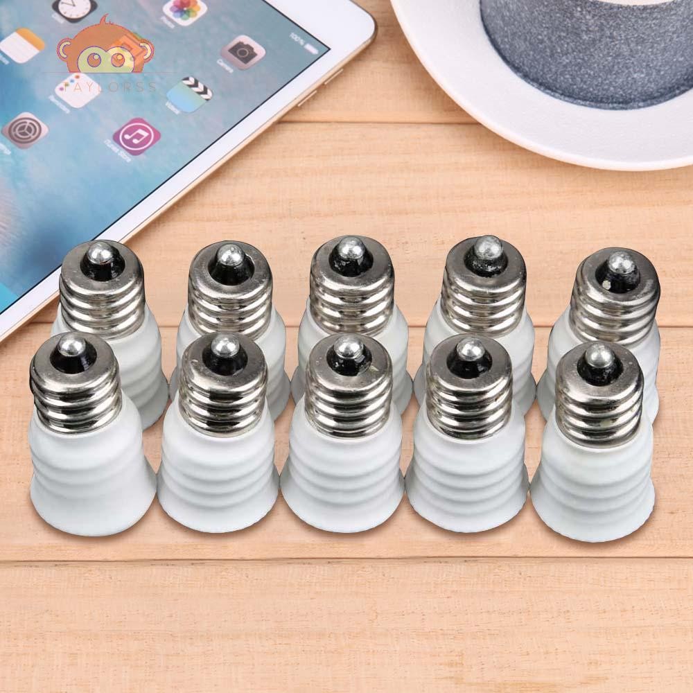 10X E12 to E14 LED Bulb Lamp Holder Lamp Adapter Socket Adapter White ...