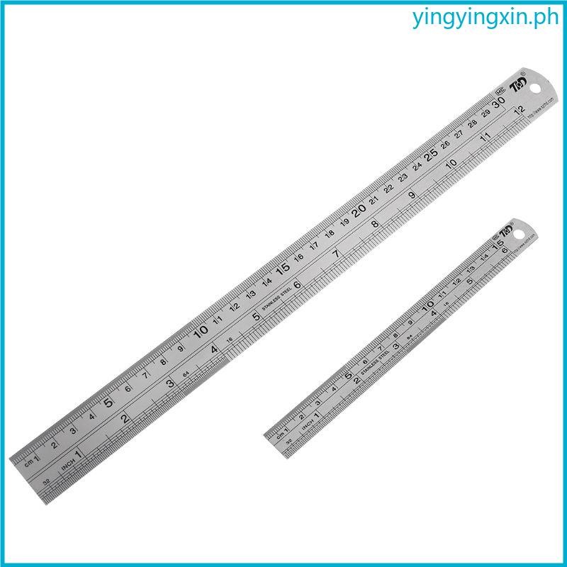 YIN 15cm 30cm Stainless Steel Ruler Set Metal Rulers Kit Perfect Straight Edge for Easy ...