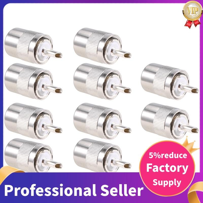 10pcs Connector UHF male PL259 plug solder RG8 RG213 LMR400 7D-FB cable ...