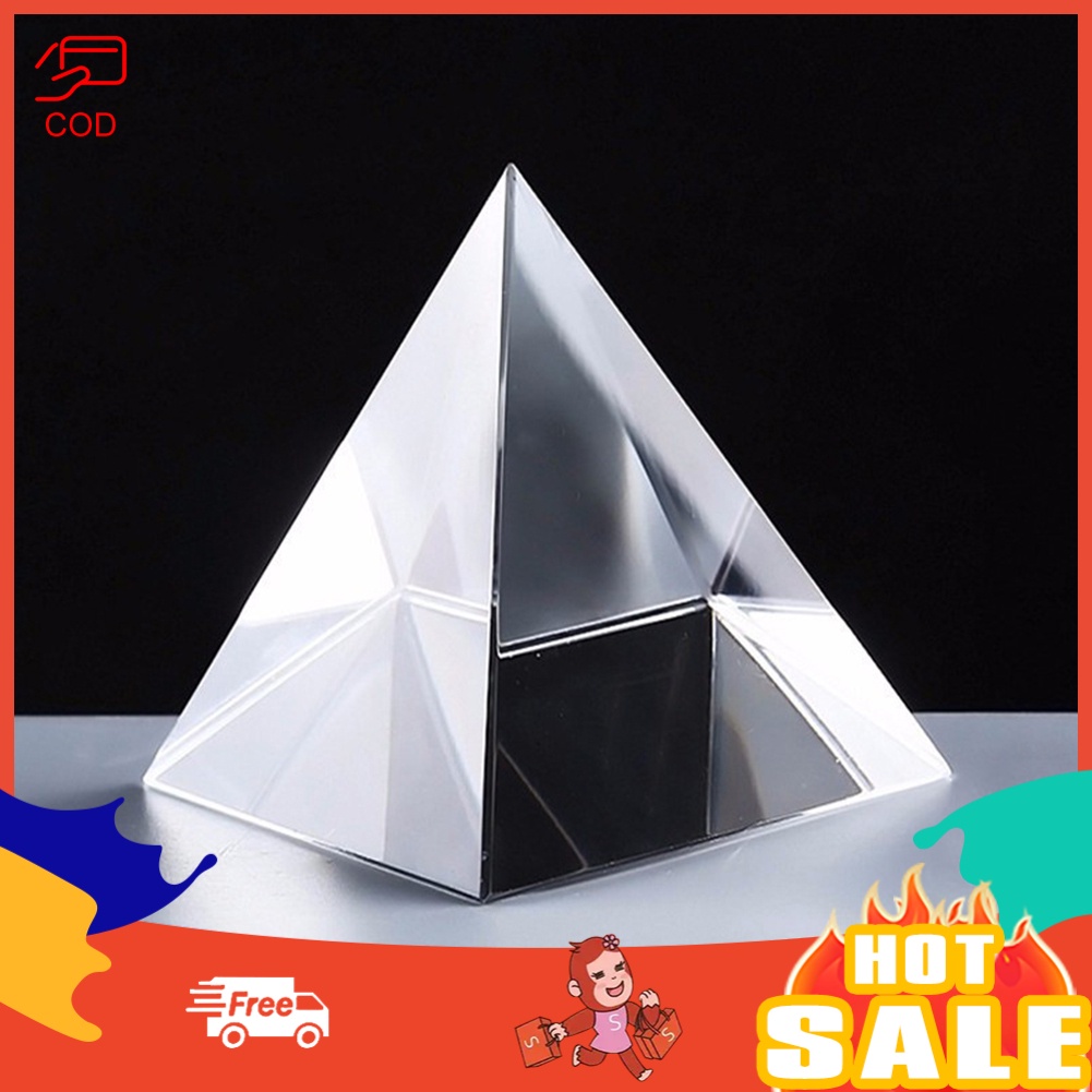 TW-5/6/7/8cm Clear Glass Faux Crystal Pyramid Prism Crafts Home Office ...