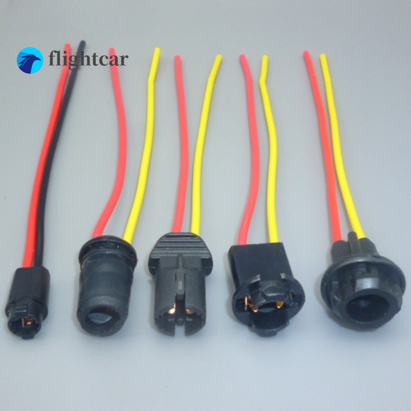 flightcar 2pcs T10 W5W T5 Soft bulb holder adapters cable LED Bulb ...