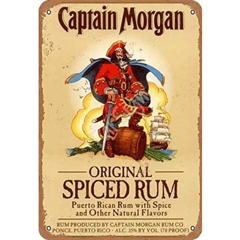 Captain Morgan Original Spiced Rum Vintage Tin Sign Logo 12 8 Inches ...