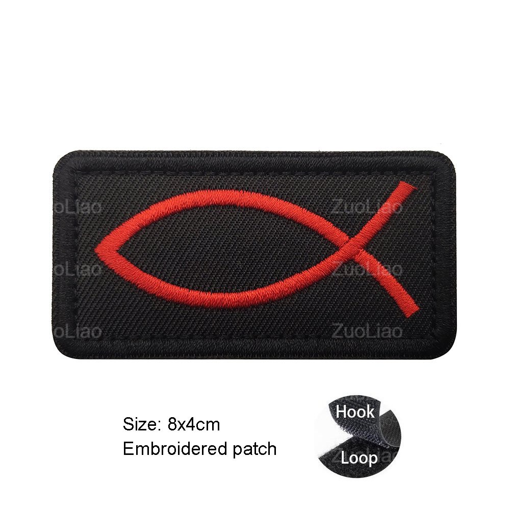 3d Embroidered Velcro Patch Fish-Shaped Badge American Flag Sticker ...