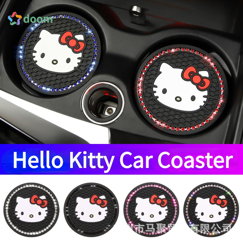 2pcs Cute Hello Kitty Coasters Car Pvc Coasters Multifunctional Car ...
