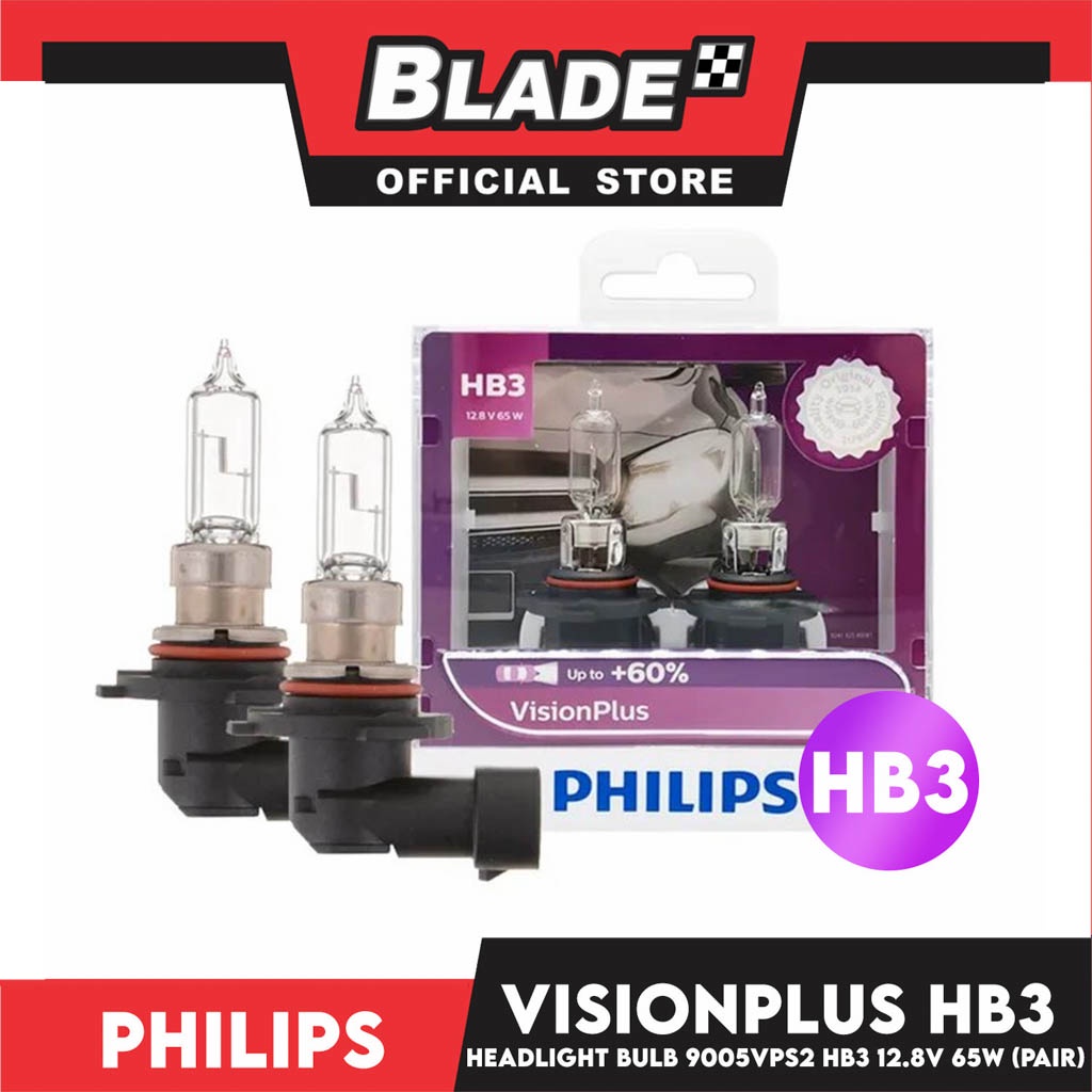 Philips Vision Plus HB3 9005VPS2 12.8V 65W Car Headlight | Shopee ...
