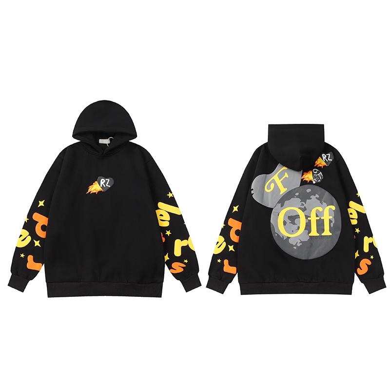 Off Red Streewear Hoodies Broken Planet print Sweatshirt | Shopee ...