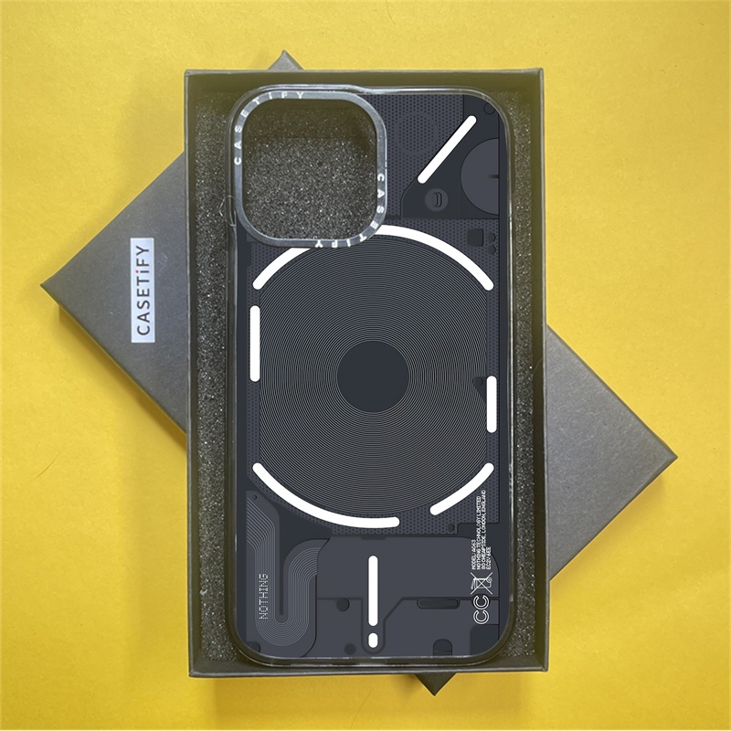 CASETiFY X Nothing Case (1) Magnetic suction Black Edge Clear Sideband ...