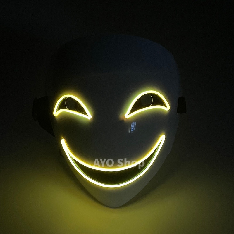 LED light-emitting plastic mask blackened bullet vermicelli shadow Yin ...