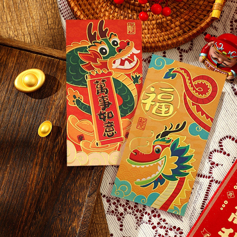 6pcs/set 2025 CNY Red Envelope Cartoon Ampao Money Envelop Lucky ...