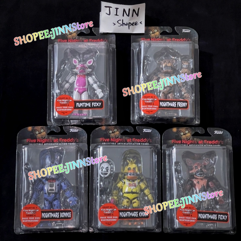 -JINN- New FNAF Nightmare Figures BONNIE FOXY CHICA FREDDY Action ...