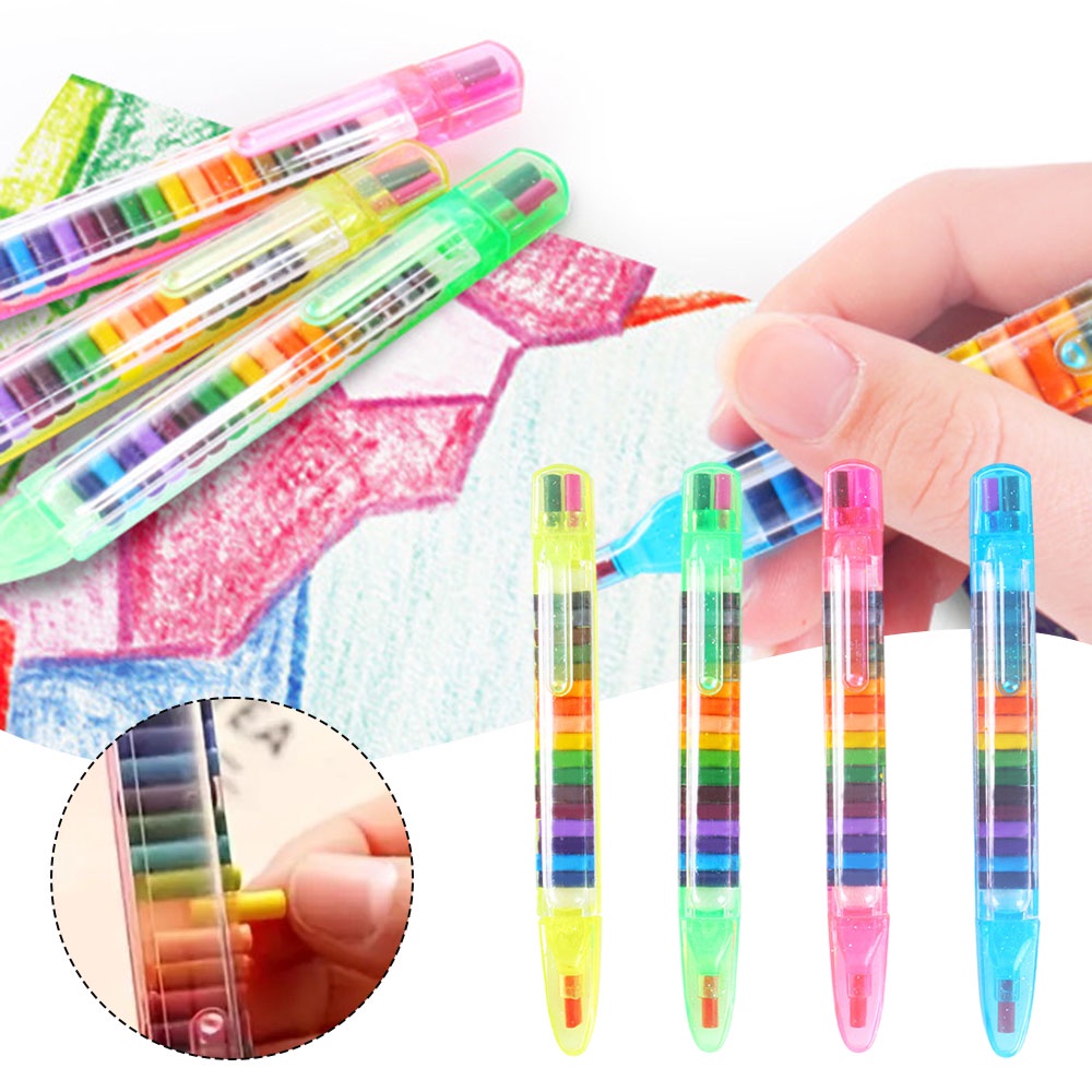 Multi-Color Crayons Pen With 20 Colors Cores Easy Coloring Painting Pen ...