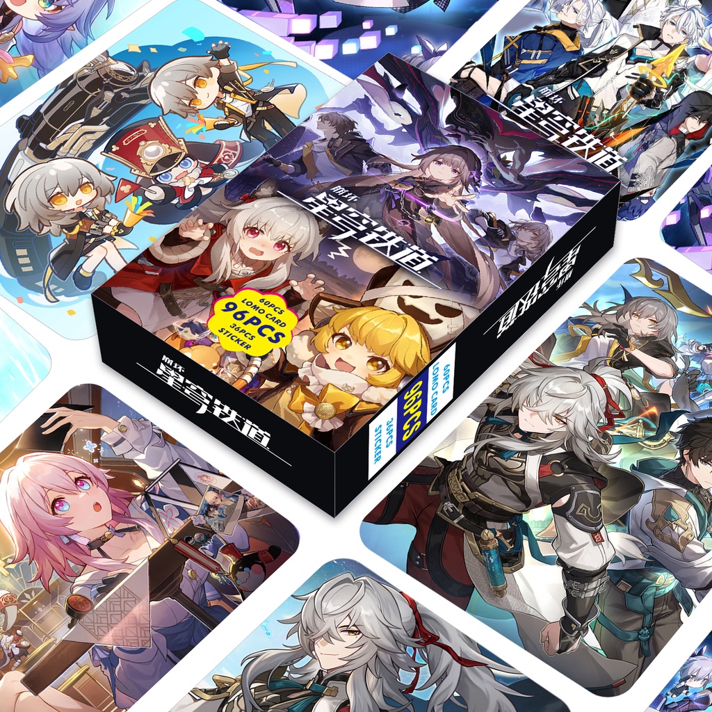 96pcs/box Honkai: Star Rail Stickers Photocards Lomo Cards Double Sided ...