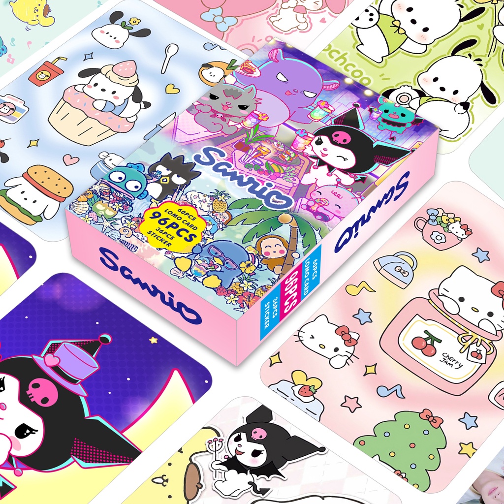 96pcs/box Sanrio Stickers Photocards Lomo Cards Double Sided Postcard ...