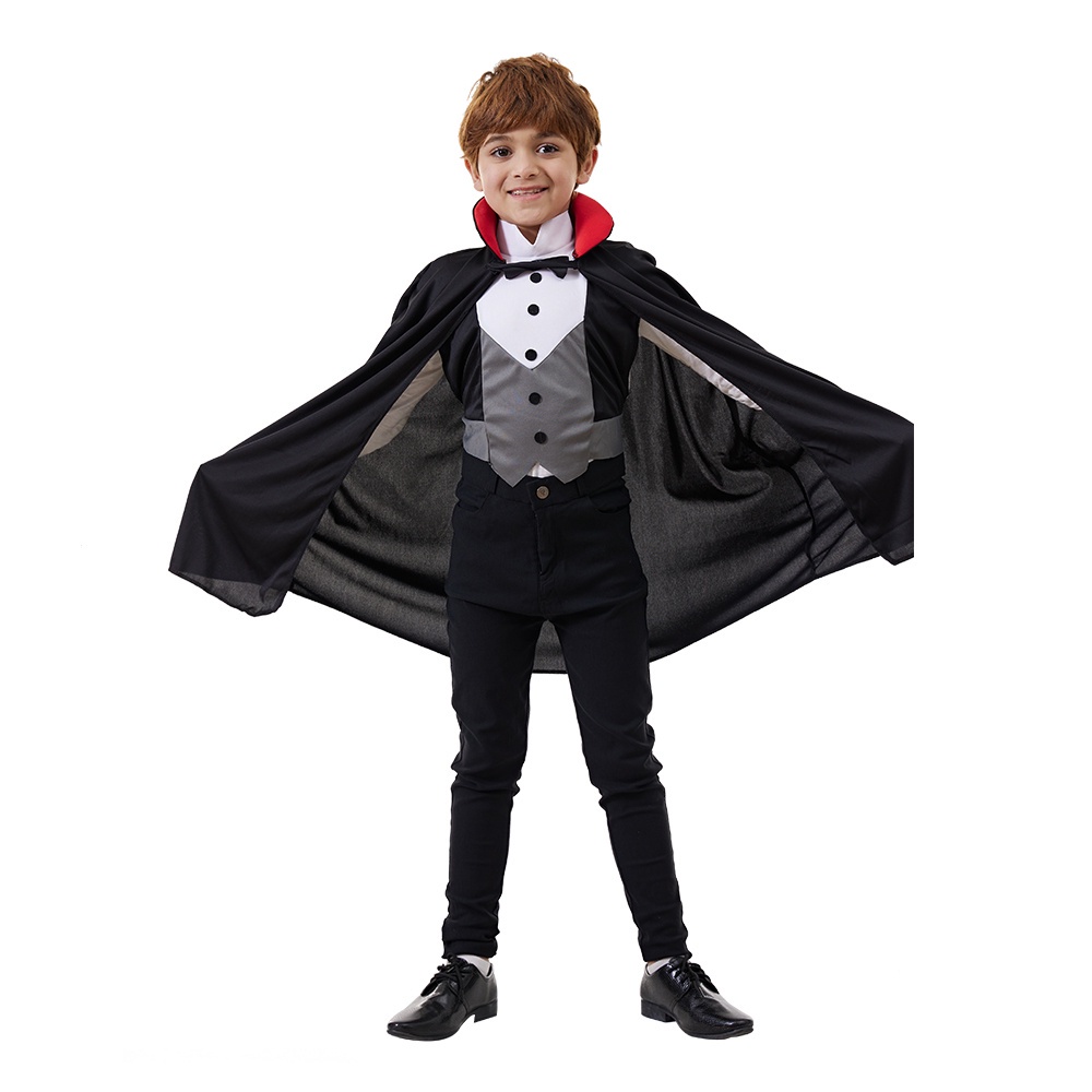 Boys Scary Vampire Halloween Costume Kids Dracula Prince of Darkness ...