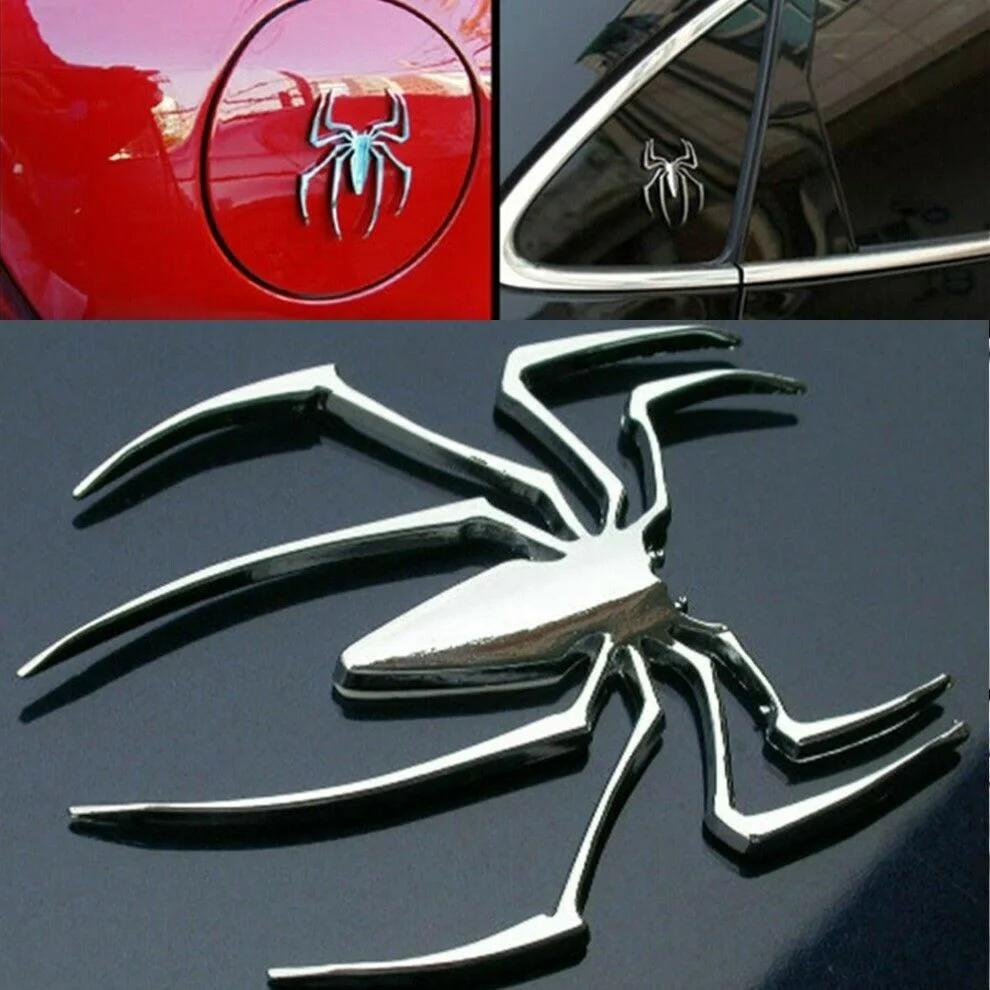 Car Stickers Metal 3D Spider Car Logo Gold/Silver Car Styling ...