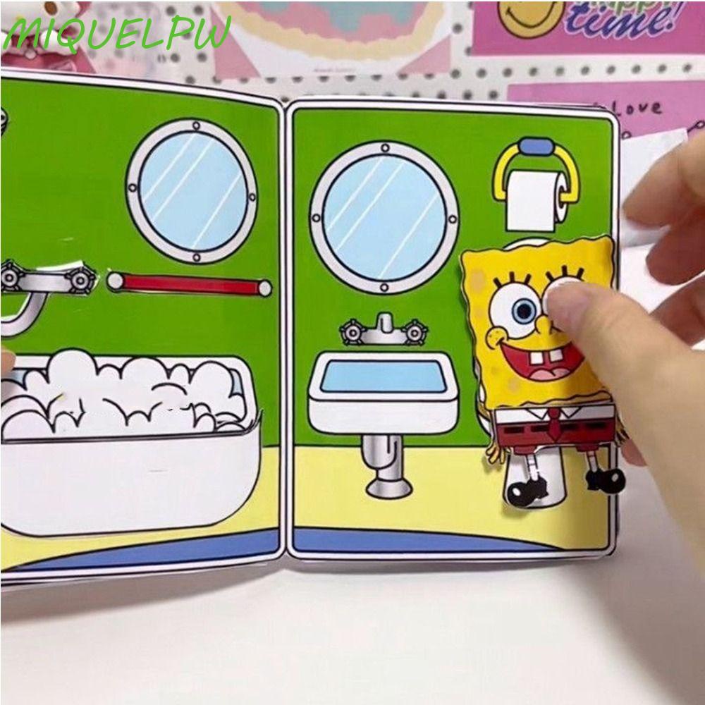 MIQUELPW SpongeBob Quiet Book, Busy Book Homemade Beanie Book Material ...