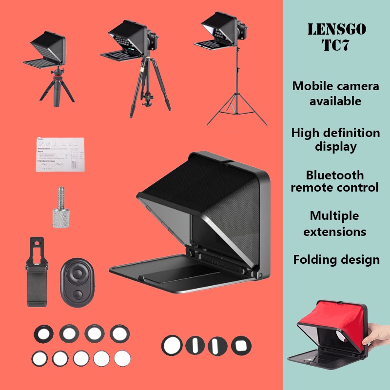 LENSGO TC7 Mobile Teleprompter DSLR Mirrorless Camera Professional ...