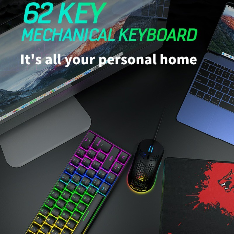 Jxct60 Wired 2m Waterproof 62 Keys 18 Types Backlit Game Mechanical ...