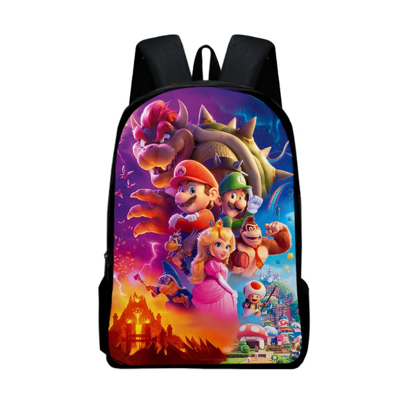 3D New Children's Mario Brothers Backpack Movie Super Mario School Bag ...