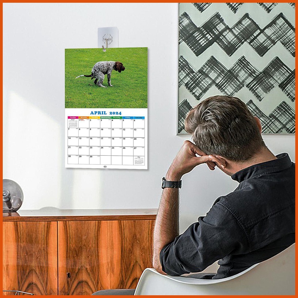 Dogs Calendar 2024 Monthly Funny Hangable Calendar 11X11 Inch Open ...
