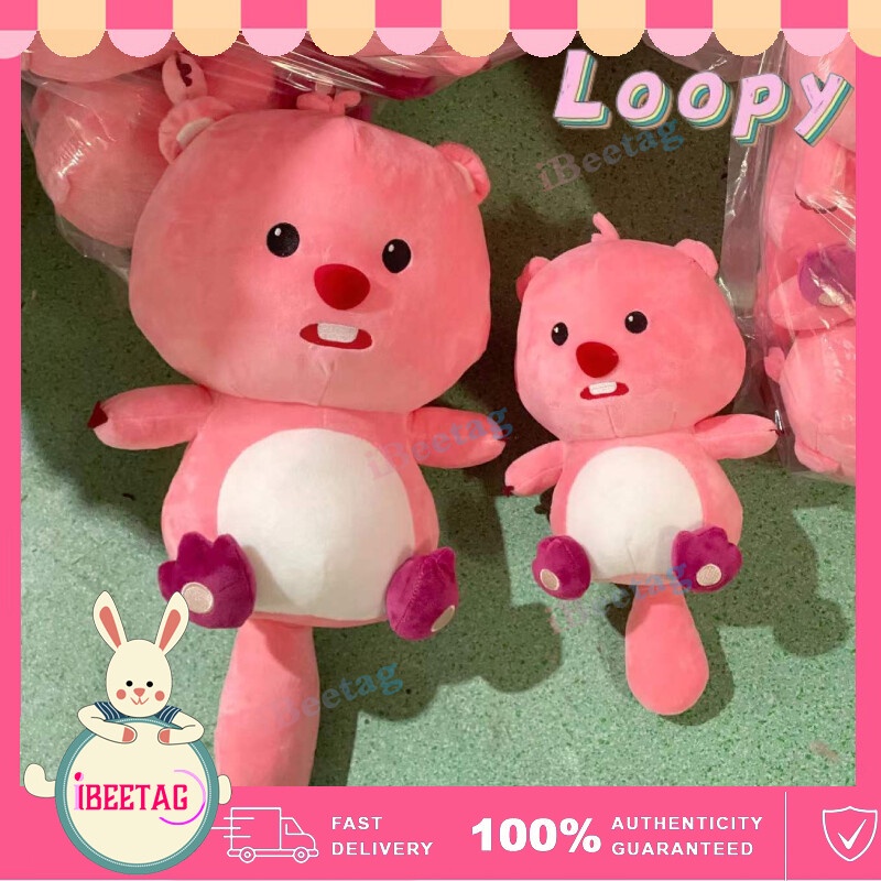 50cm Korean Loopy Plush Toy Cartoon Pororo Pink Beaver Loopy Birthday ...