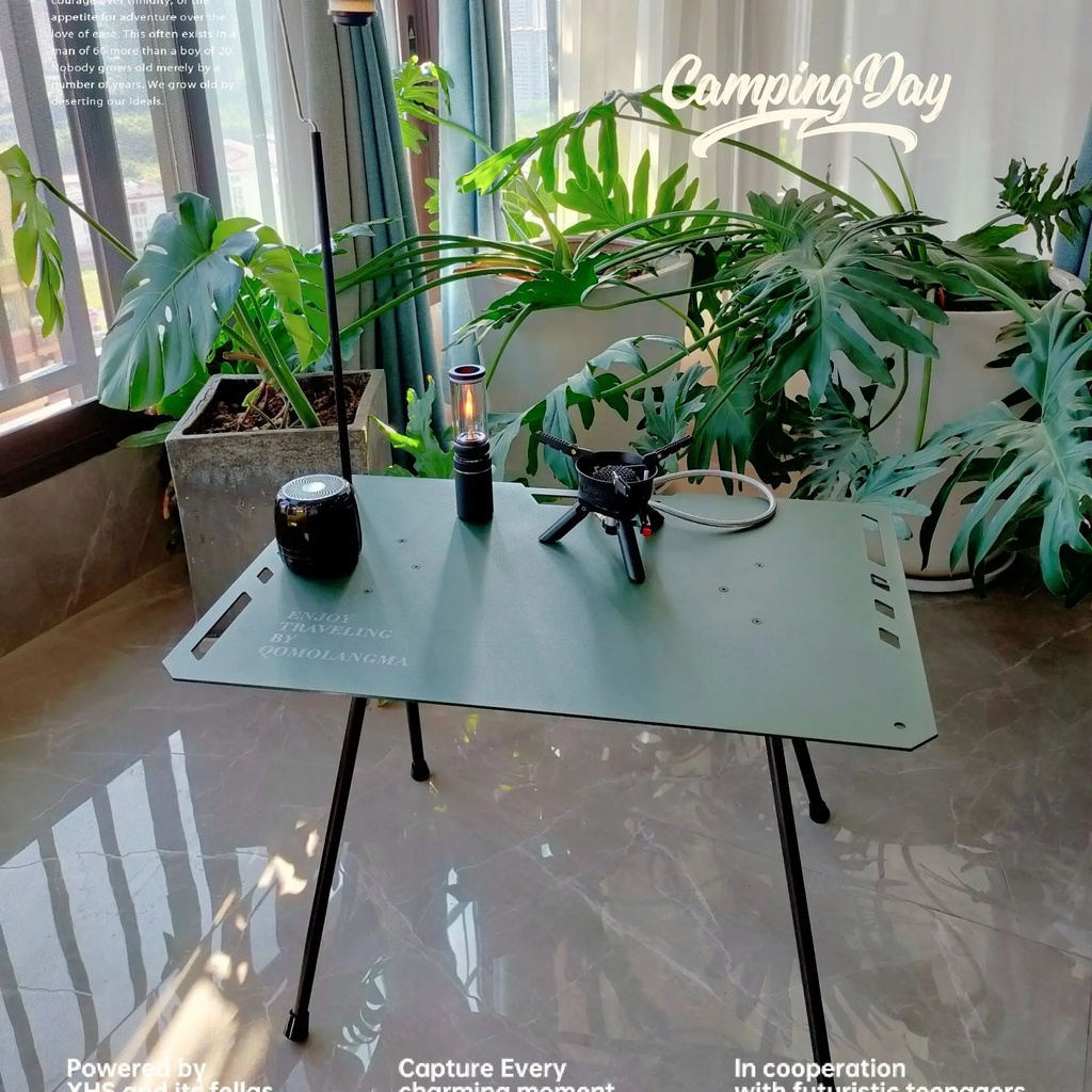 Tactical Table Army Green Camping Table Portable Bag Pole Picnic ...
